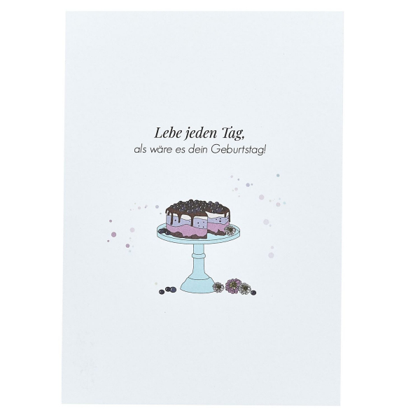 Postkarte Geburtstag mit Torte
